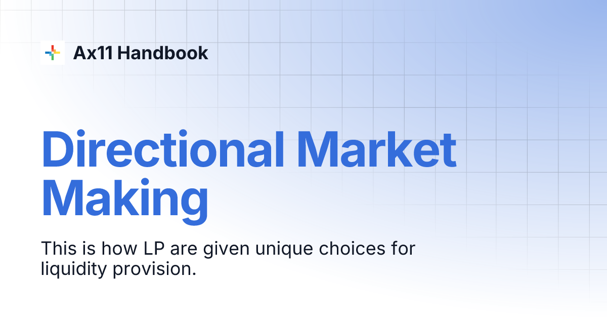 Directional Market Making | Ax11 Handbook